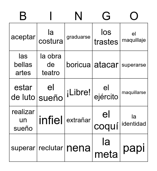 Level 4- Casi una mujer Bingo Card