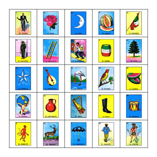 Lotería Bingo Card