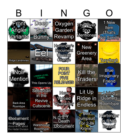 FOUR POINT FIVE UPDATE Bingo Card