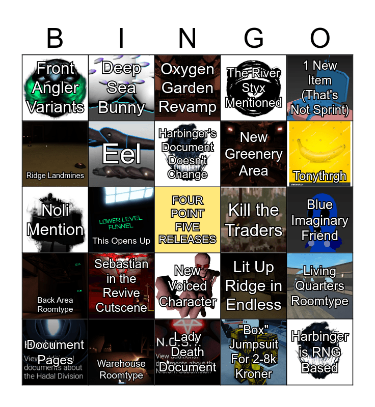FOUR POINT FIVE UPDATE Bingo Card
