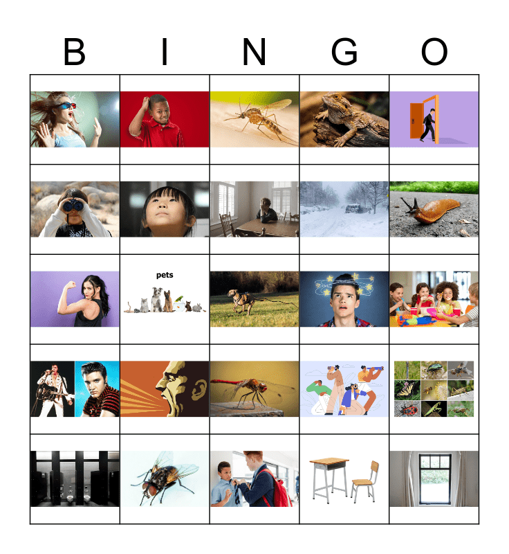 New Kid in School Bingo Card