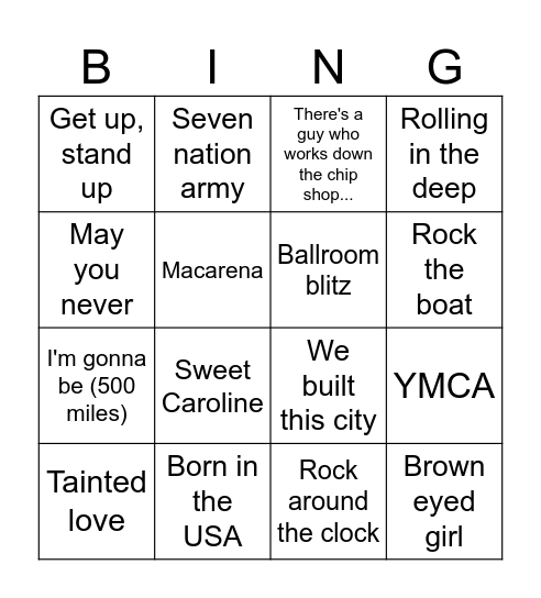 UK Friends New Years Eve 2024 small Bingo Card