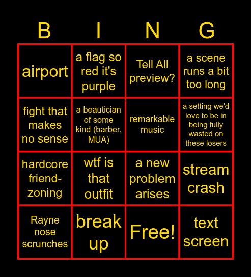 B90 S7E12 Bingo Card