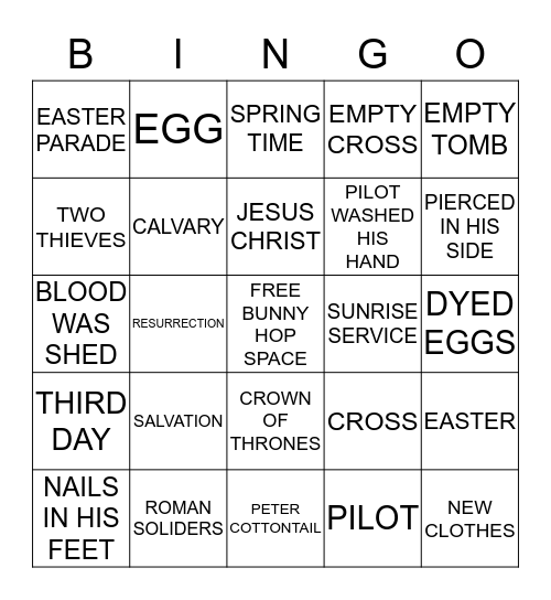 GOOD FRIDAY AND HAPPY EASTER BINGO! Bingo Card