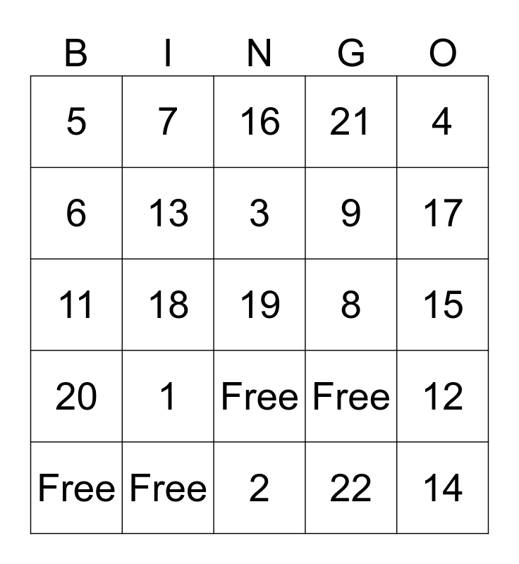 Checkpoint 1- 6th Grade Bingo Card