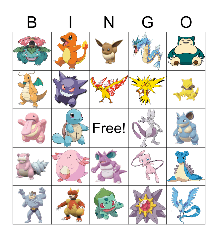Pokémon (Gen 1) Bingo Card