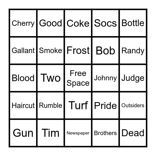 Microsoft Word Bingo Card