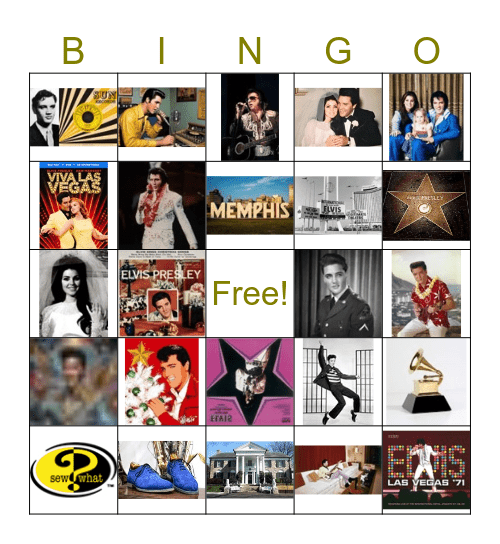 Elvis Bingo Card