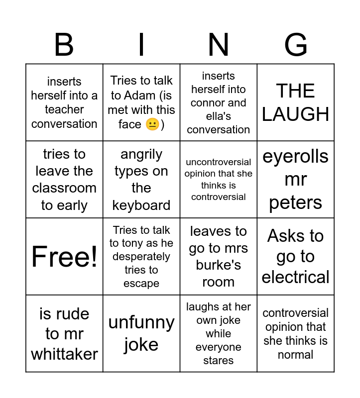 Persfkjnkjfn Advisory Bingo Card