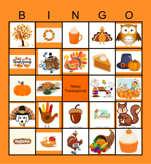 Thanksgiving Bingo Card