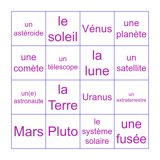 L'espace Bingo Card