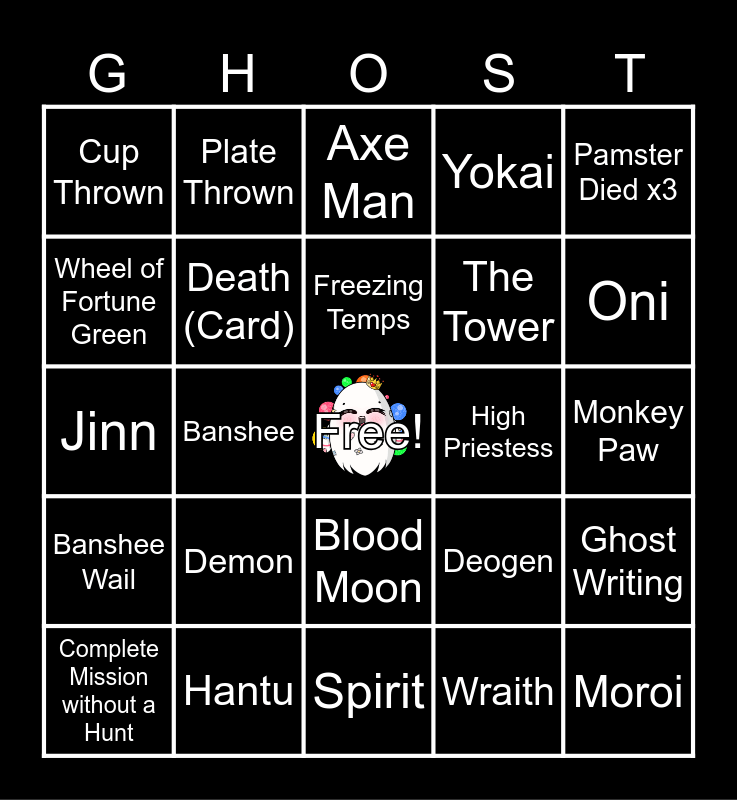 Phasmo Bingo! Bingo Card