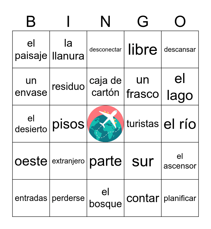 Reporteros 2, Unidad 2.1 Bingo Card
