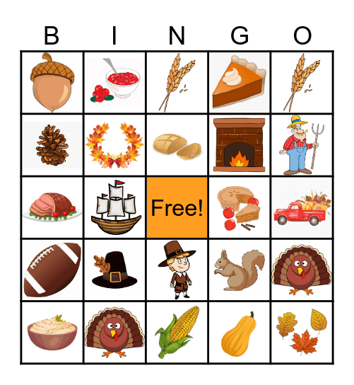 Thanksgiving Bingo Card