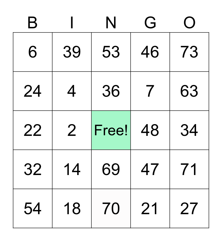 ResGiving Bingo Card