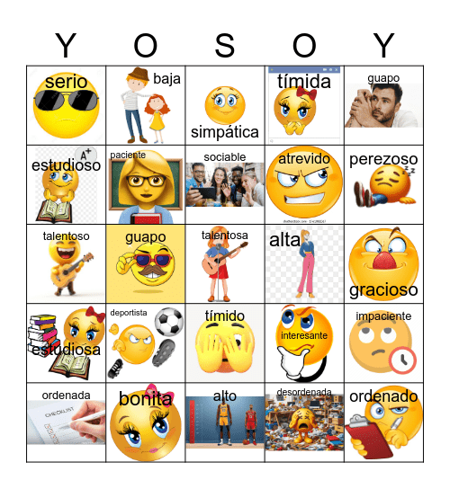 ¿Cómo eres? Bingo Card