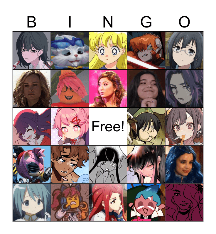 Favorite Character Bingo Card