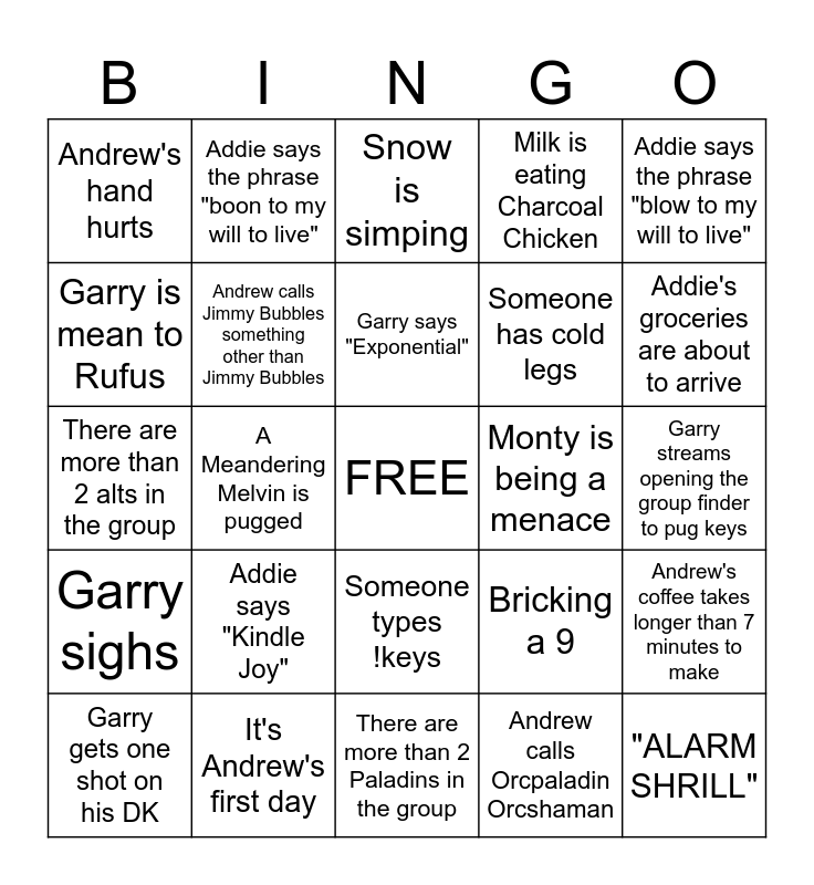 Key bingo Card