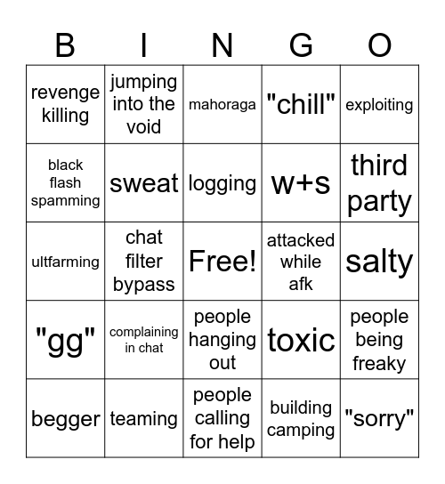 jjs public servers bingo(again and improved) Bingo Card