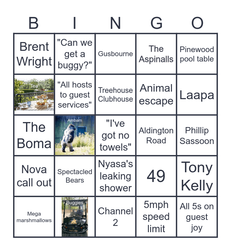 GS Port Lympne Bingo Card