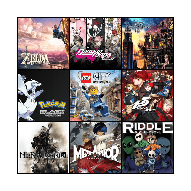 My fav games oat Bingo Card