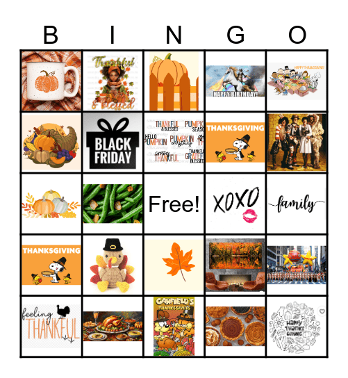 THANKSGIVING BINGO Card