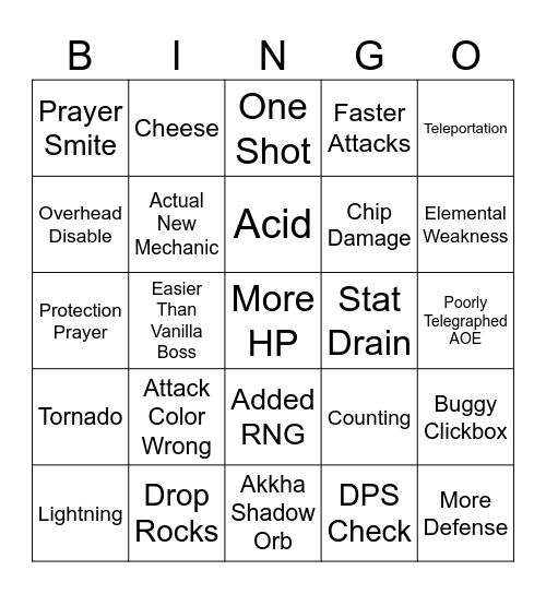 Echo Boss Bingo Card
