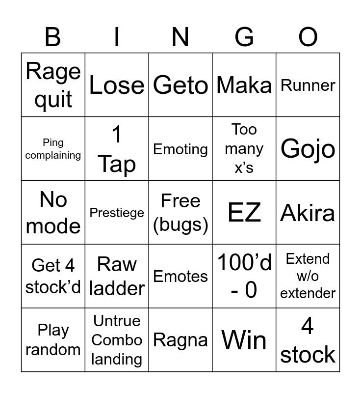 ABA BINGO Card