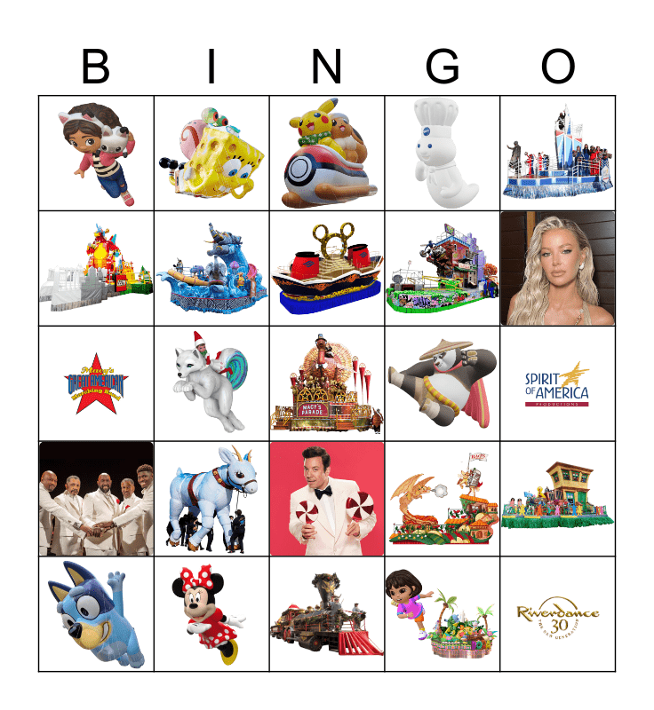 2024 Macy's Thanksgiving Day Parade Bingo Card