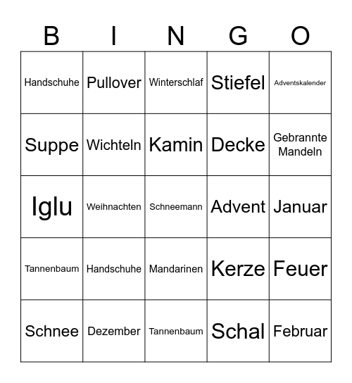 Winterbingo Card