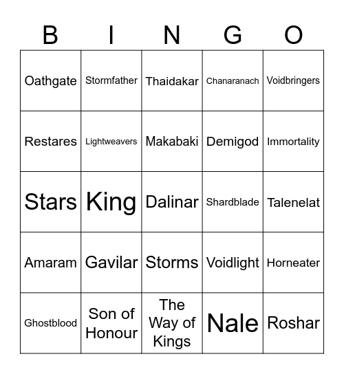 WIND AND TRUTH Bingo Card