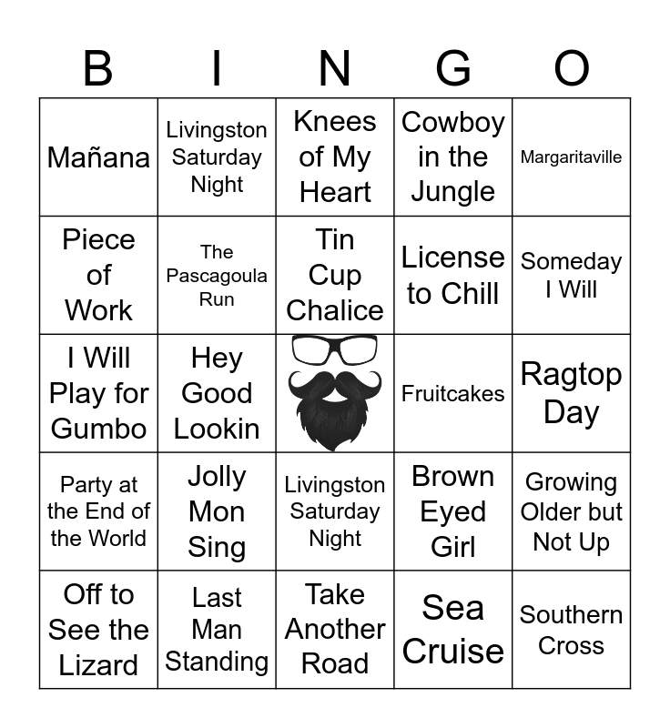 Tropical Hits | RD 3 | Jimmy Buffet Bingo Card