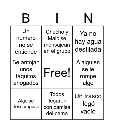 CEMA Bingo Card