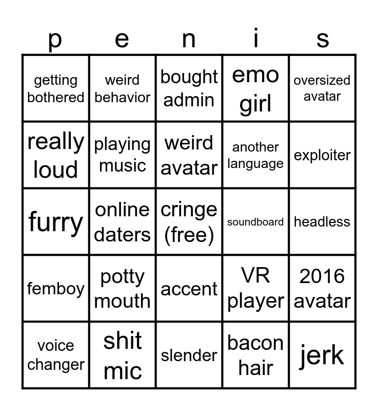 Mic Up Bingo Card
