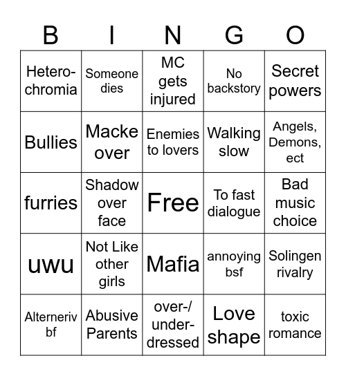 Untitled Bingo Card Untitled Bingo Card