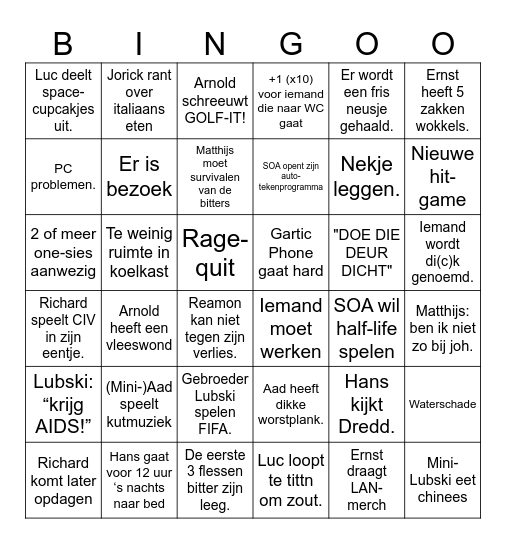 LAN-Bingo Barry Bingo Card