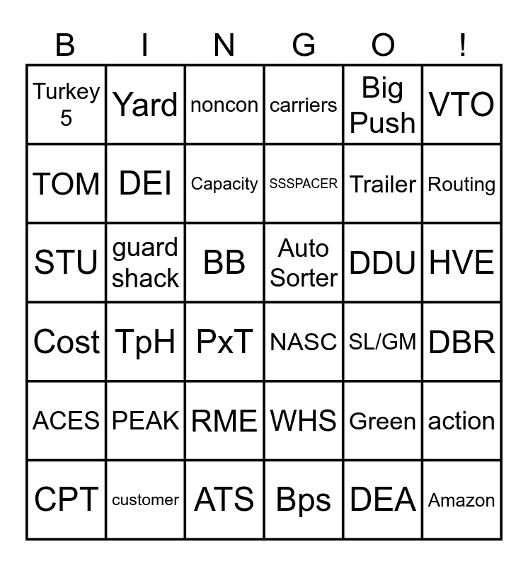 ATS Peak Bingo! Bingo Card