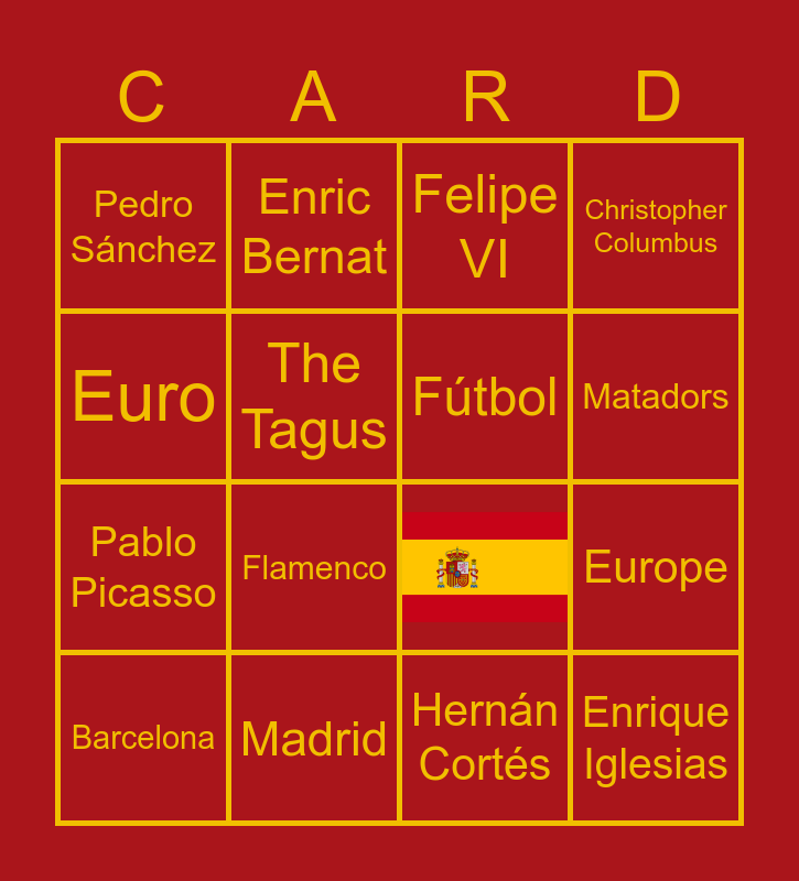 Spain Bingo Card