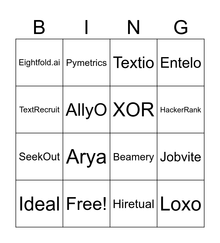 Let's talk AI Bingo Card
