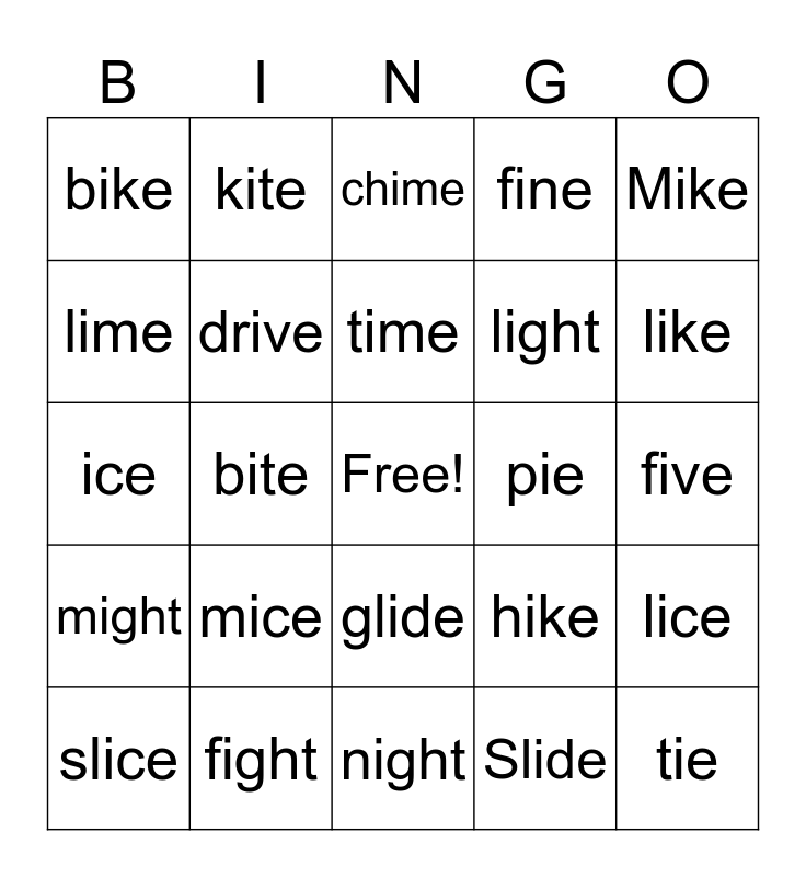 Bingo- Long i Bingo Card
