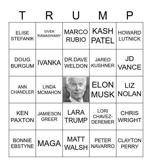 TRUMP BINGO Card