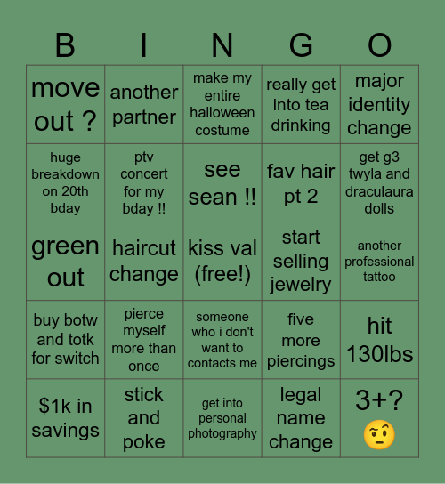 jam25 Bingo Card