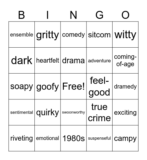 Netflix Bingo Card