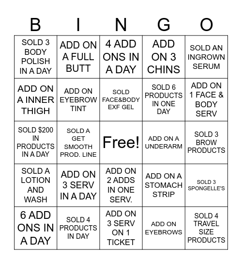 SPT & PPT BINGO Card