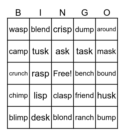 Ending blends Bingo Card
