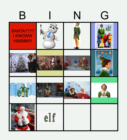 ELF B I N G O Bingo Card