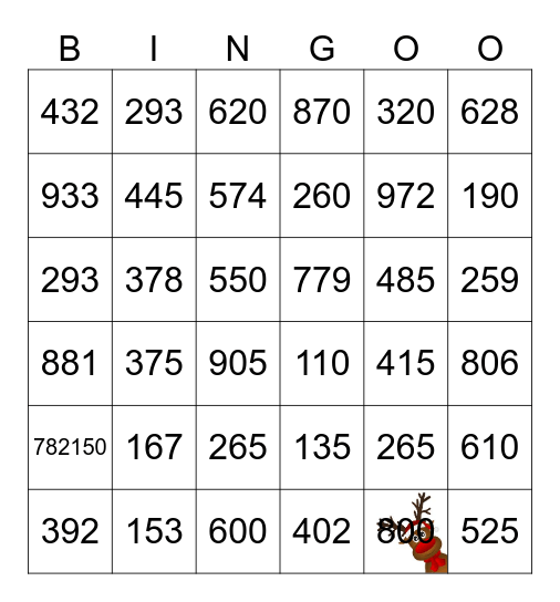 Skip Counting NBT.2 Bingo Card