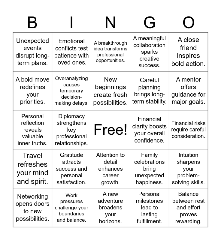 Virgo ♍️ | Sagittarius ♐️ | Libra ♎️ Bingo Card