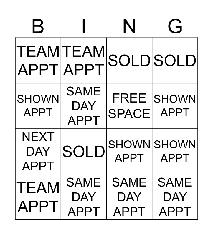 BDC BINGO FREE PLAY Bingo Card