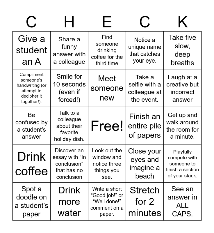Check Republic Bingo Card